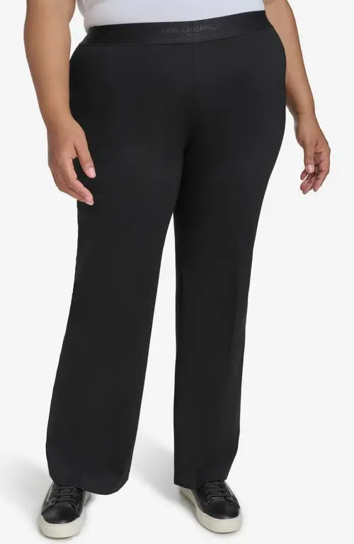 Karl Lagerfeld Paris Nylon Blend Compression Pants - Black