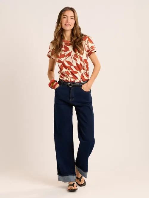 BRAKEBURN Lisa Trailing Leaf Print T-shirt