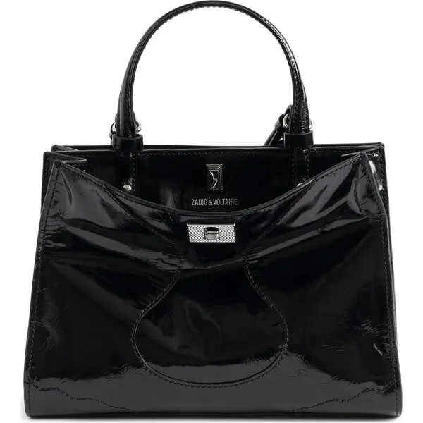 Zadig&Voltaire Jack Patent Leather Shoulder Bag - Black