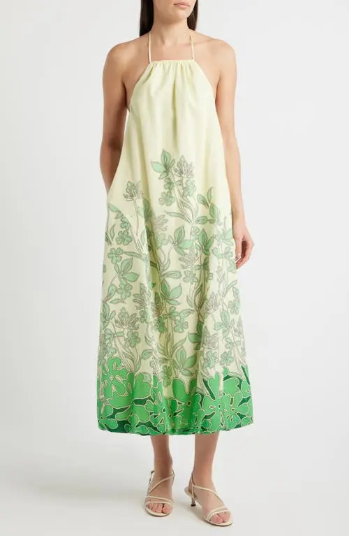 CIEBON Dani Floral Print Midi Dress - Cream Multi