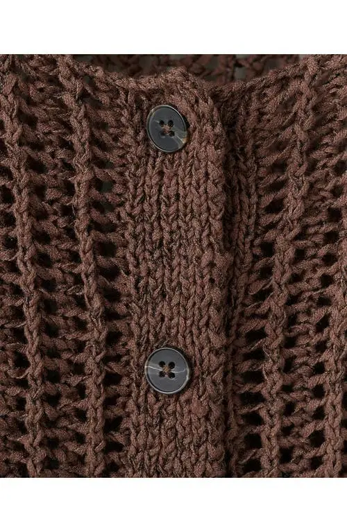 Mango Short Sleeve Crochet Cardigan