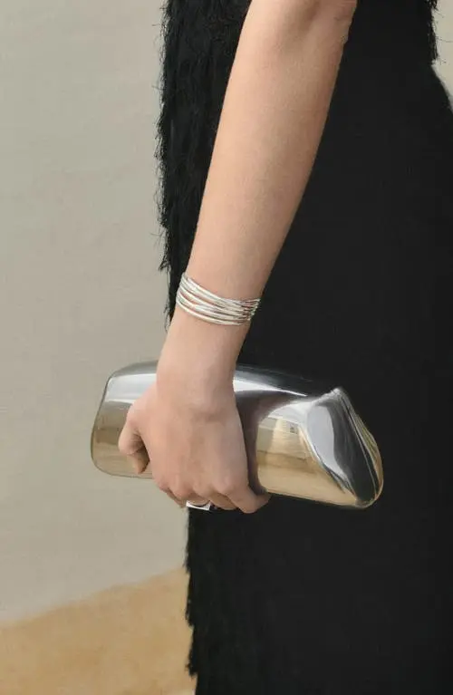 Mango Metallic Frame Clutch