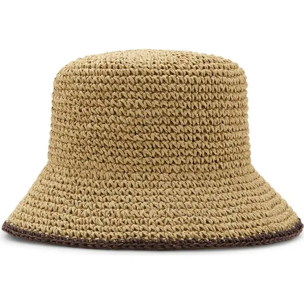 Mango Straw Bucket Hat - Chocolate