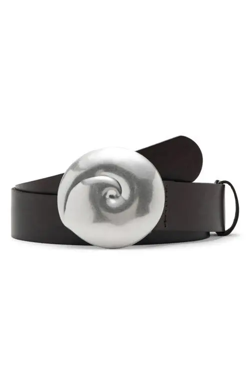 Mango Shell Buckle Leather Belt