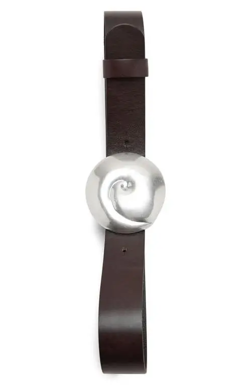 Mango Shell Buckle Leather Belt