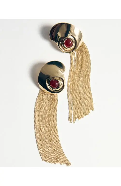 Mango Spiral Fringe Tassel Drop Earrings