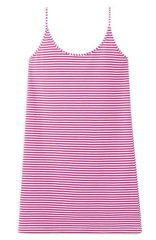Mango Stripe Cotton Dress - Fuchsia