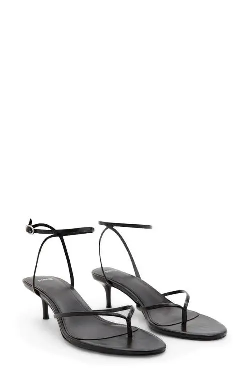Mango Minimalist Faux Leather Ankle Strap Sandals With Pin Heel - Chocolate