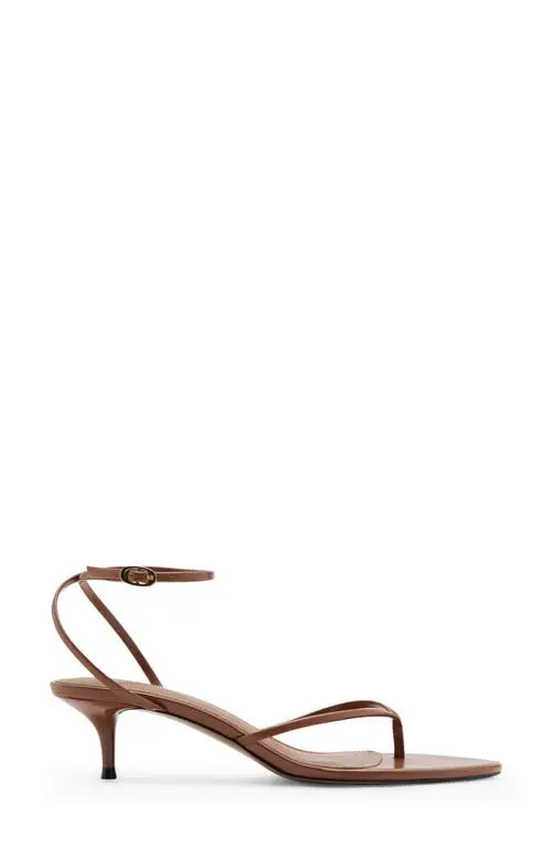 Mango Minimalist Faux Ankle Strap Sandals With Pin Heel - Leather