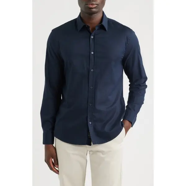 MAVI Cotton Blend Button-up Shirt - Dark Sapphire