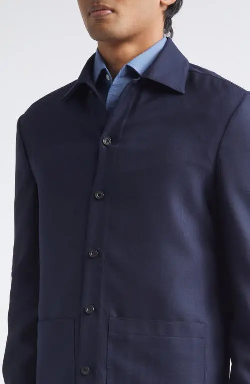 Thom Sweeney Wool Hopsack Overshirt