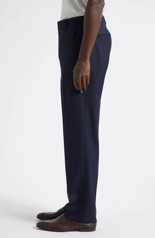 Thom Sweeney Flat Front Wide Leg Virgin Wool Trousers