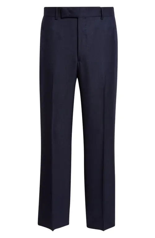 Thom Sweeney Flat Front Wide Leg Virgin Wool Trousers