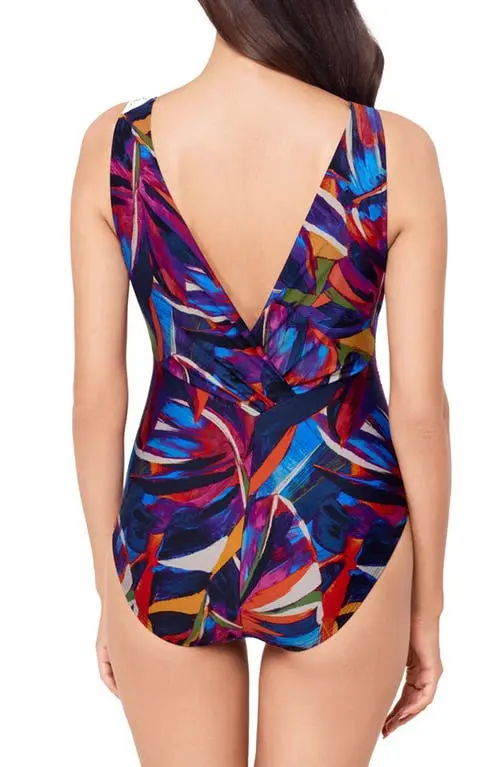 Magicsuit Mariachi Kristi Plunge One-piece Swimsuit With Goldtone Hardware - Multi