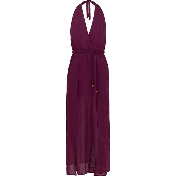 VIX PAULA HERMANNY Talita Halter Cover-up Maxi Dress - Purple