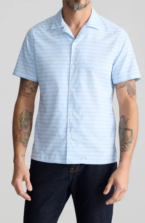 UNTUCKIT Haverman Stripe Performance Camp Shirt - Blue