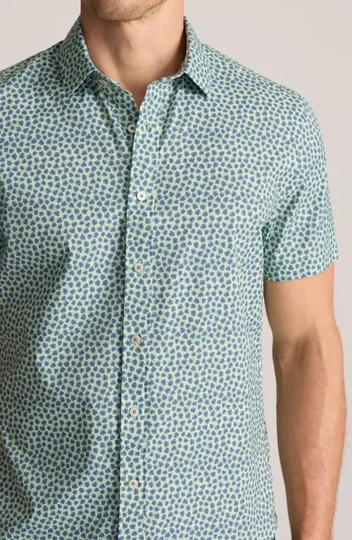 UNTUCKIT Leaf Print Short Sleeve Performance Button-up Shirt