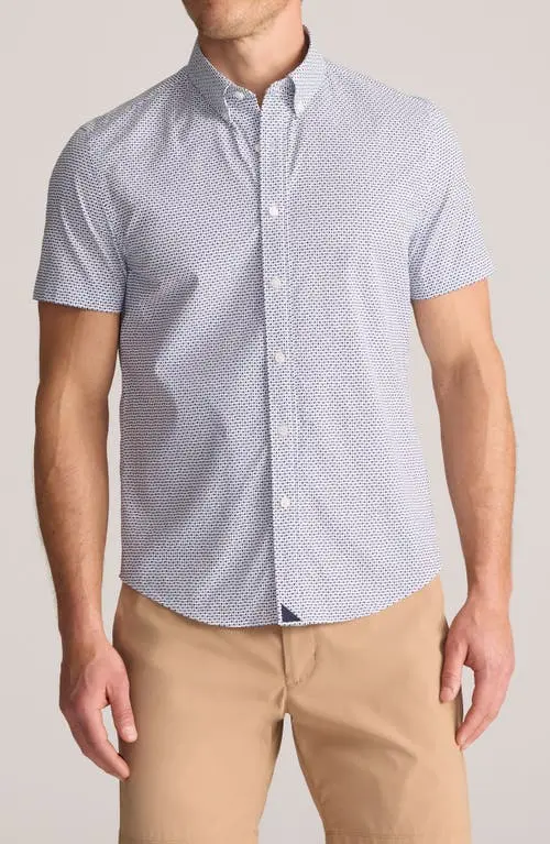 UNTUCKIT Microprint Short Sleeve Performance Button-down Shirt