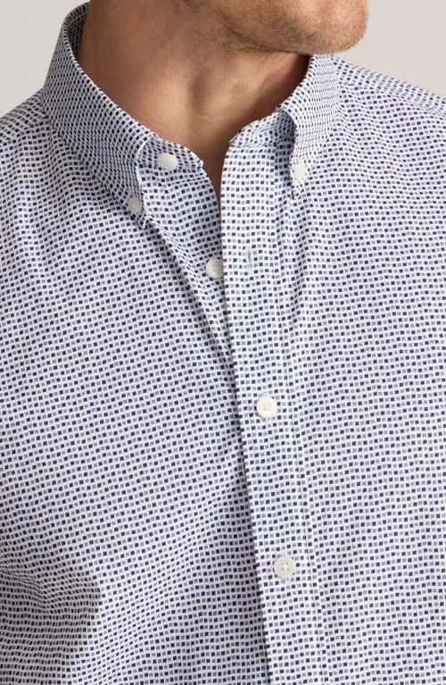 UNTUCKIT Microprint Short Sleeve Performance Button-down Shirt
