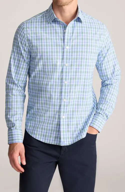 UNTUCKIT Plaid Performance Button-up Shirt - Blue