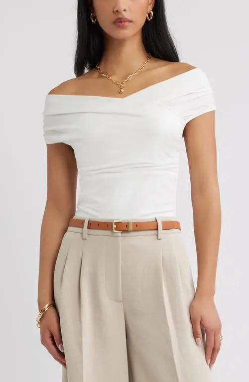 OPEN EDIT Crossover Off-the-shoulder Top - Ivory