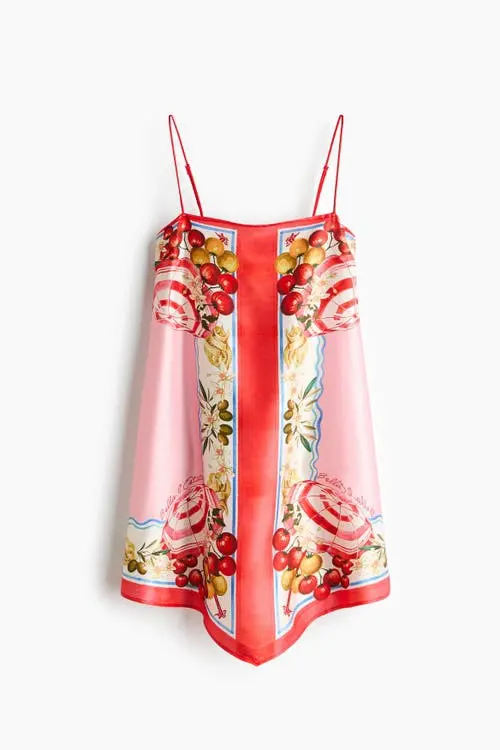 H&m A-line Strappy Dress - Pink/patterned