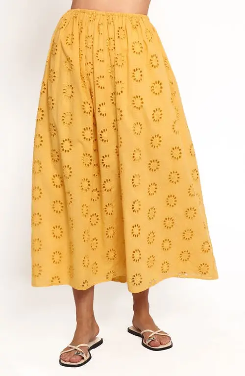 PETAL & PUP Dillon Cotton Eyelet Skirt - Mango