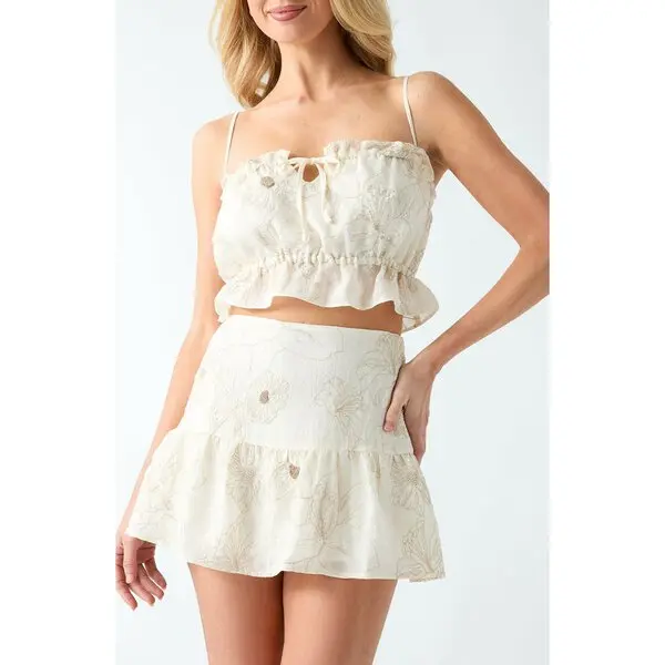 Guess Hayden Ruffle Crop Camisole - F0d9-open