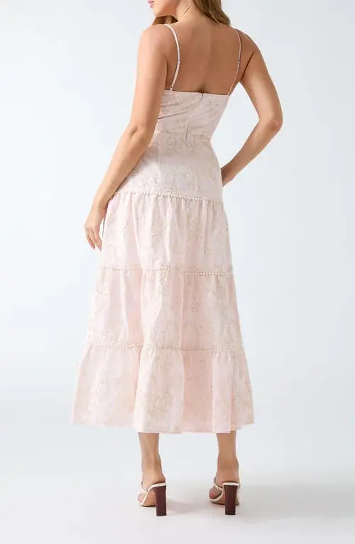 Guess Evelyn Eyelet Embroidery Midi Dress