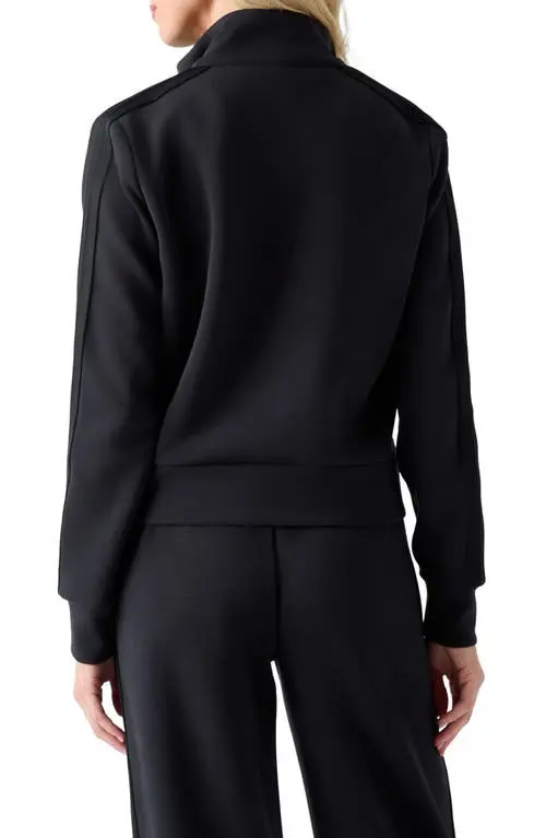 Guess Lyra High Neck Zip-up Jacket - Black