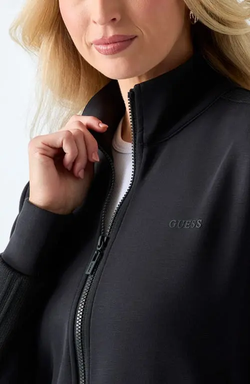 Guess Lyra High Neck Zip-up Jacket - Black