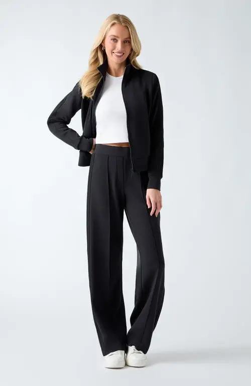 Guess Lyra High Neck Zip-up Jacket - Black