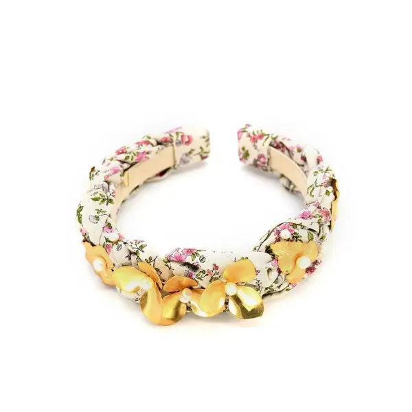 ADIBA Neutrals / Cherry Blossom Handmade Headband - Gold