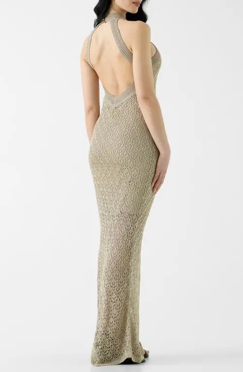 Guess Pointelle Knit Metallic Gown