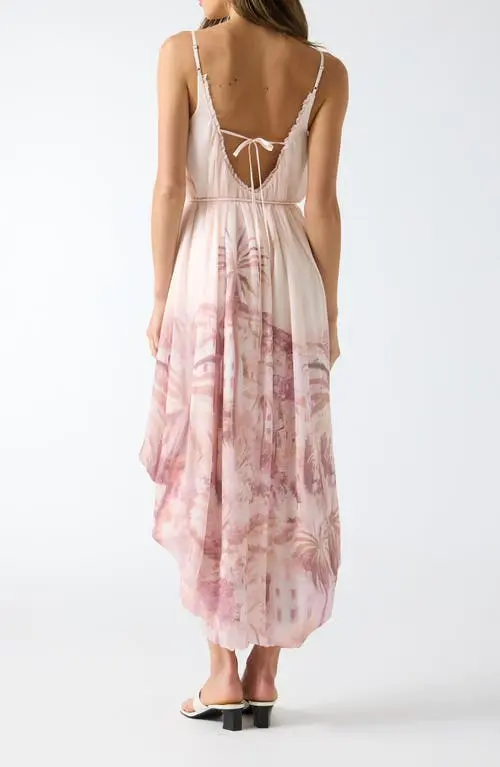 Guess Isla Sleeveless Tropical Print High-low Dress