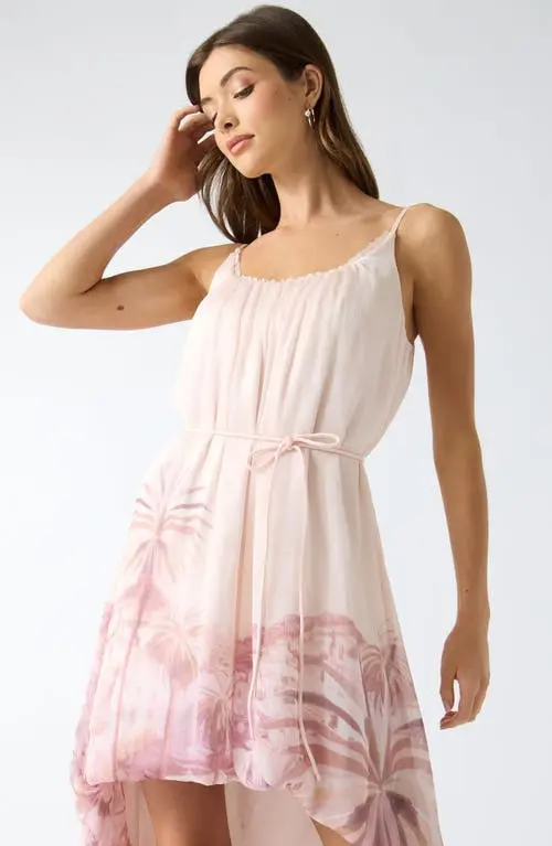 Guess Isla Sleeveless Tropical Print High-low Dress