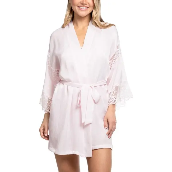 IN BLOOM BY JONQUIL Maxine Lace Trim Robe - Rose