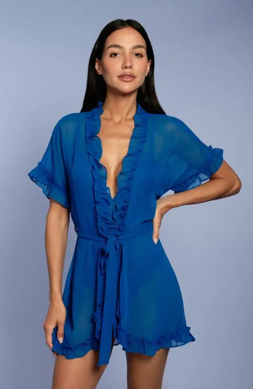 IN BLOOM BY JONQUIL Rosemary Lace Trim Short Sleeve Chiffon Wrap