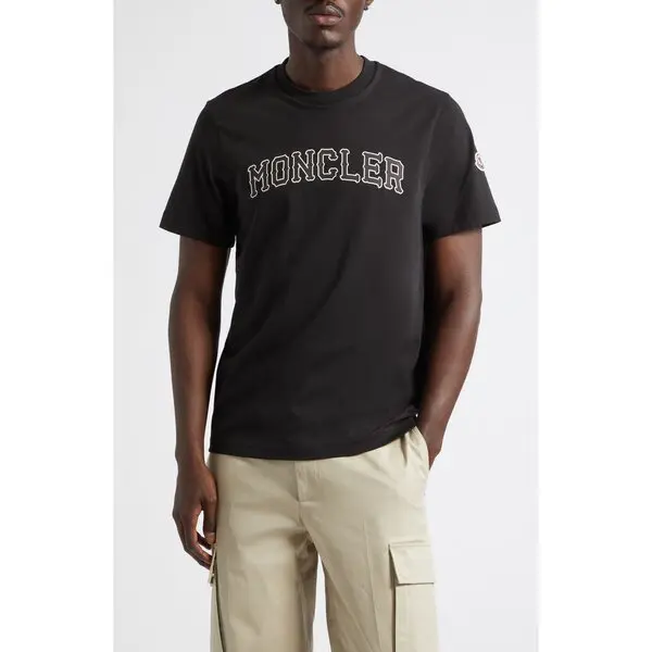Moncler Logo Patch Graphic T-shirt - Black