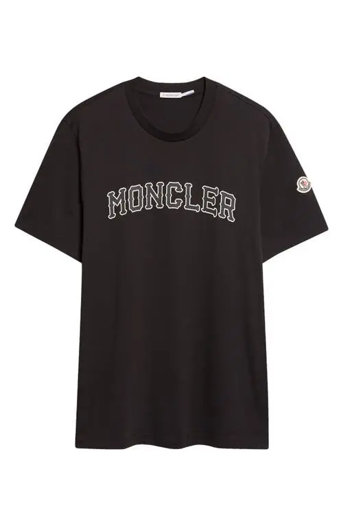 Moncler Logo Patch Graphic T-shirt - Black
