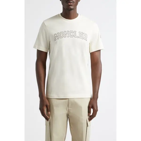 Moncler Logo Patch Graphic T-shirt - Ivory