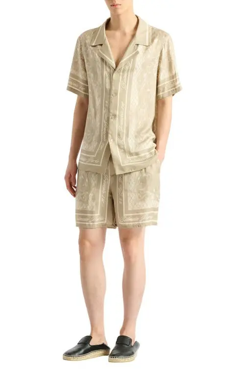 Balmain Printed Foulard Pyjama Shorts - Beige