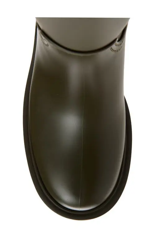 Moncler Knee-high Waterproof Rain Boots With Lug Sole - Winter Moss