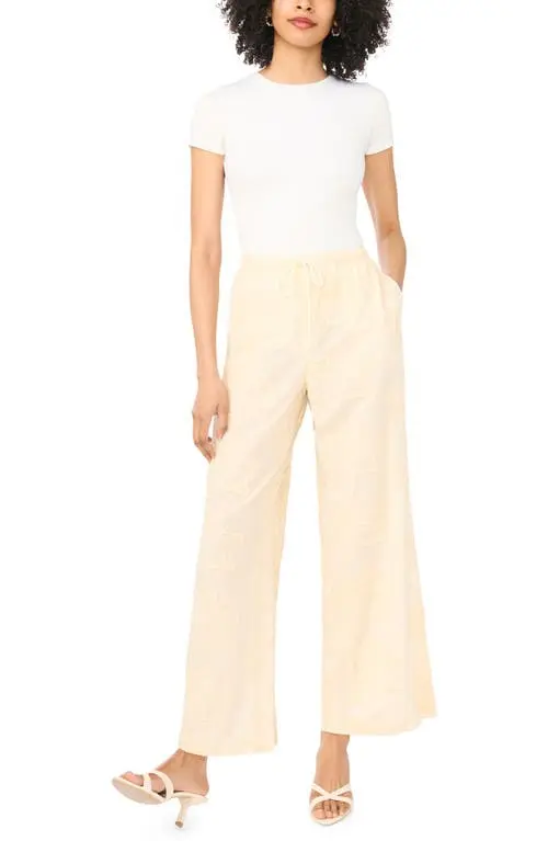 Vince Camuto Embroidered Tie Waist Wide Leg Pants