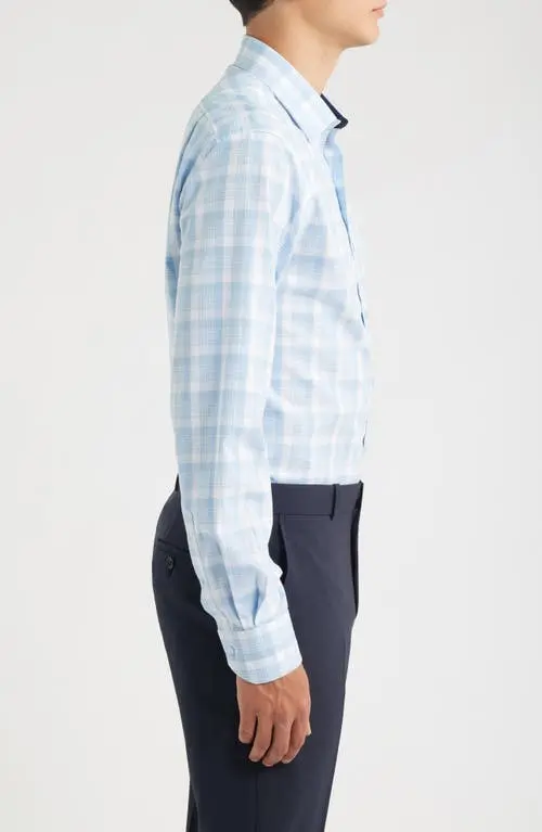 Lorenzo Uomo Trim Fit Plaid Check Cotton Dress Shirt