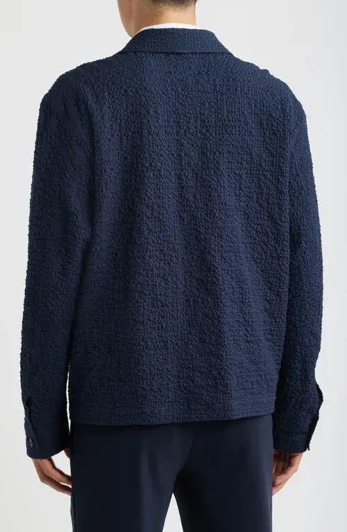 BOSS Carper Textured Long Sleeve Camp Shirt