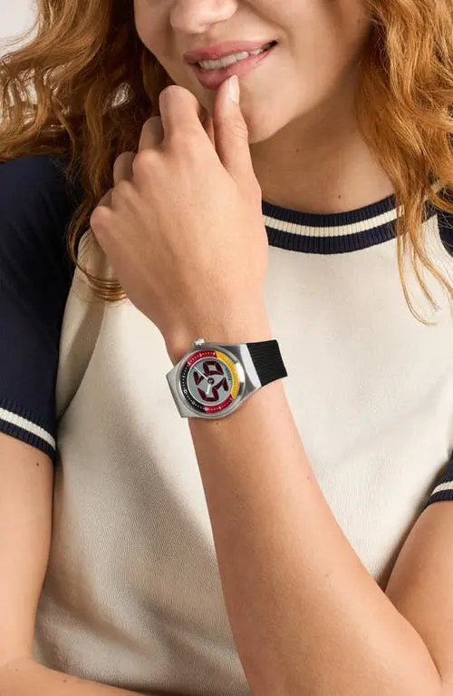 Fossil Big Tic Anadigi Silicone Strap Watch - Black