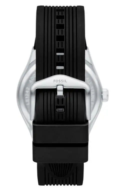 Fossil Big Tic Anadigi Silicone Strap Watch - Black