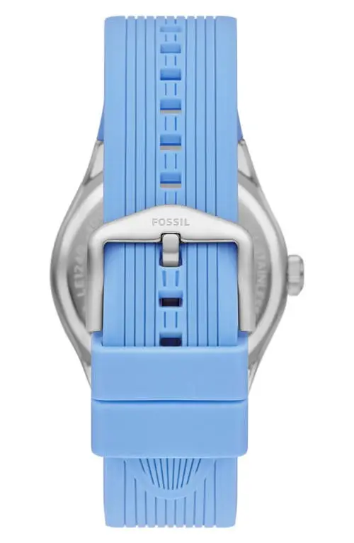 Fossil World Flags Big Tic® Anadigi Silicone Strap Watch - Light Blue