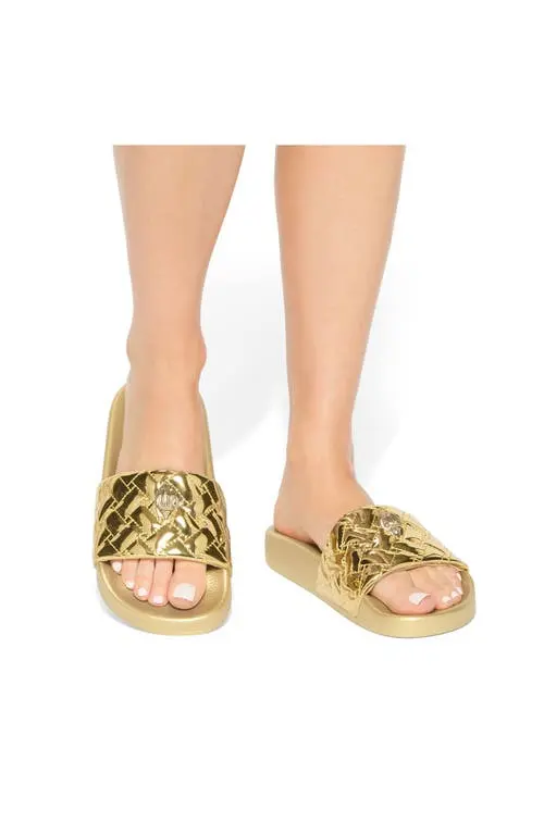 Kurt Geiger Meena Eagle Slide Sandal - Gold